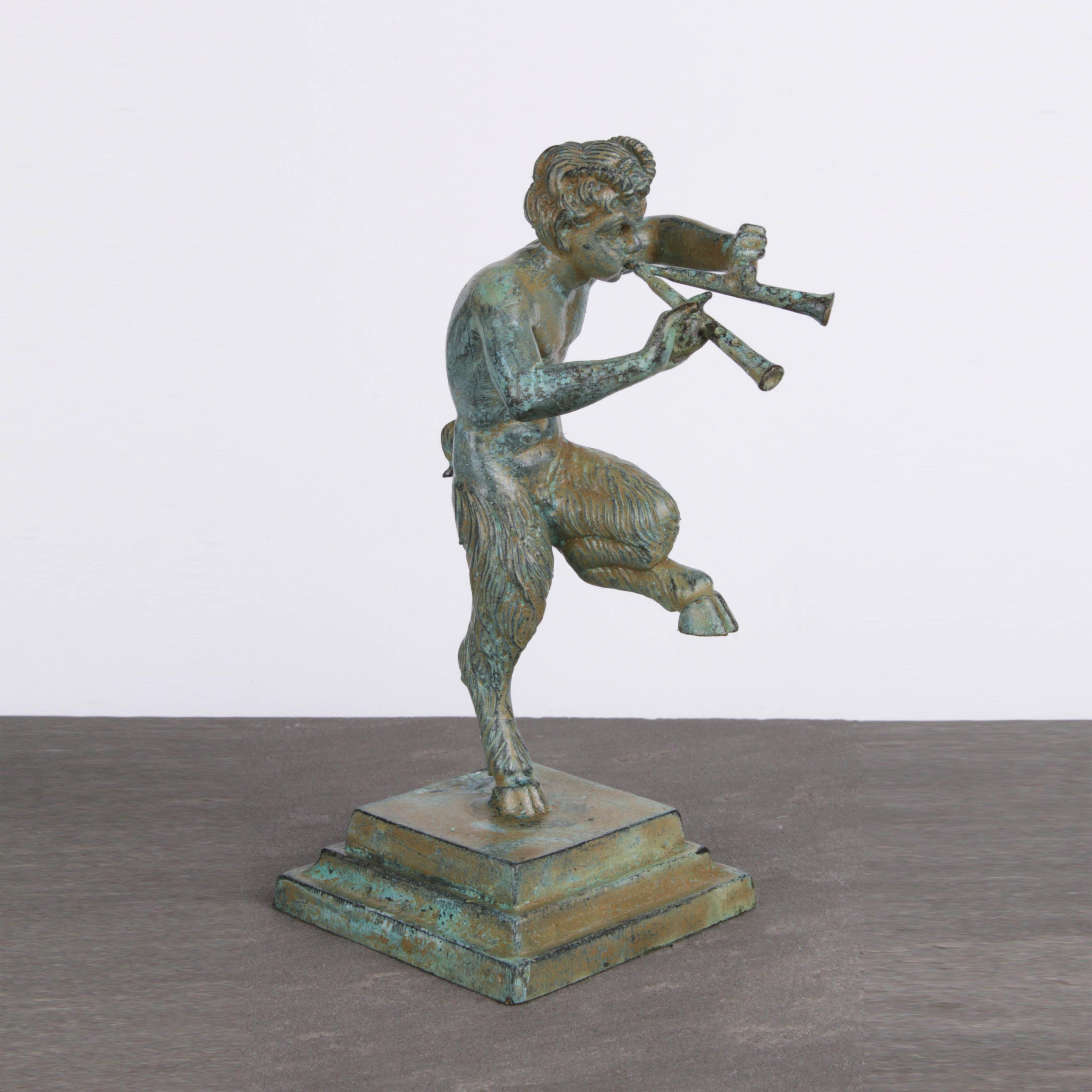Statuette Satyre - bronze vert – The Ancient Home France